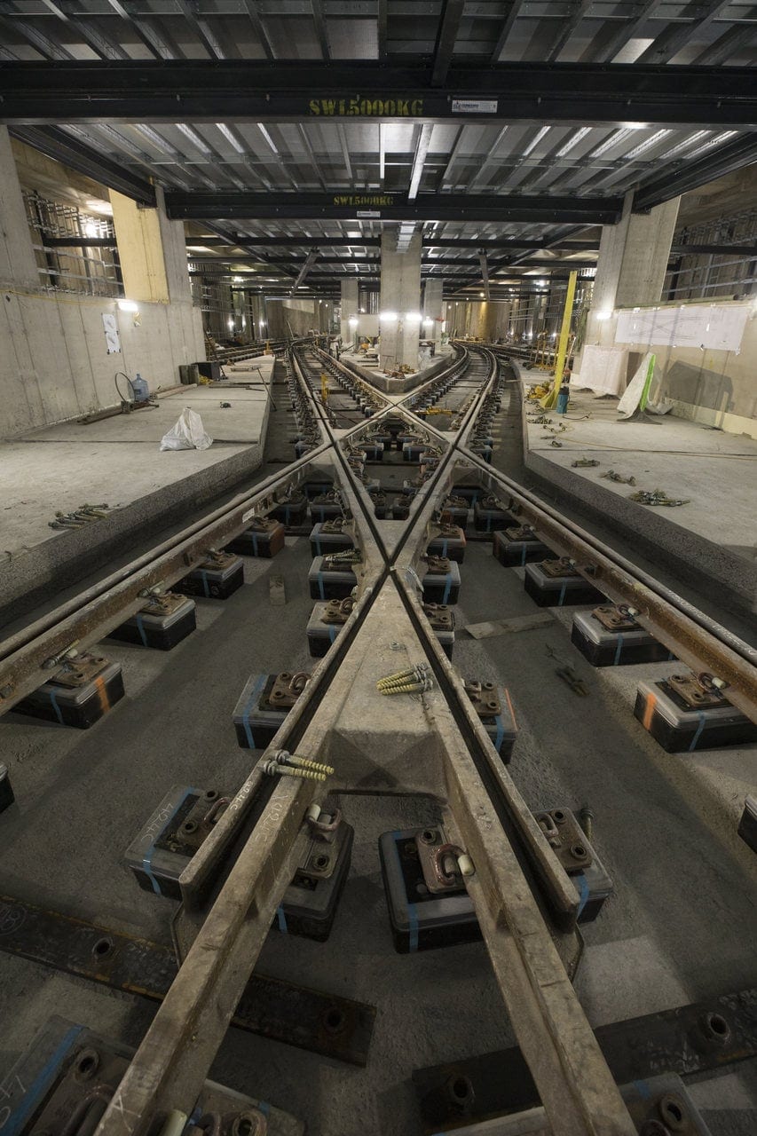 The largest below-ground rail crossover on the London Underground network
