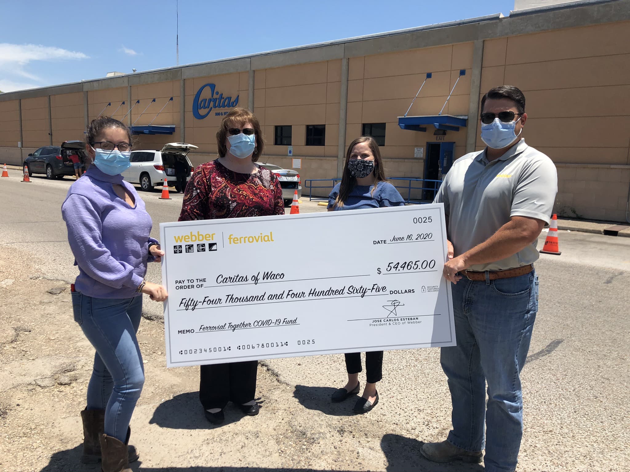 Caritas of Waco Receives $54,000 Donation from Ferrovial and Webber to ...